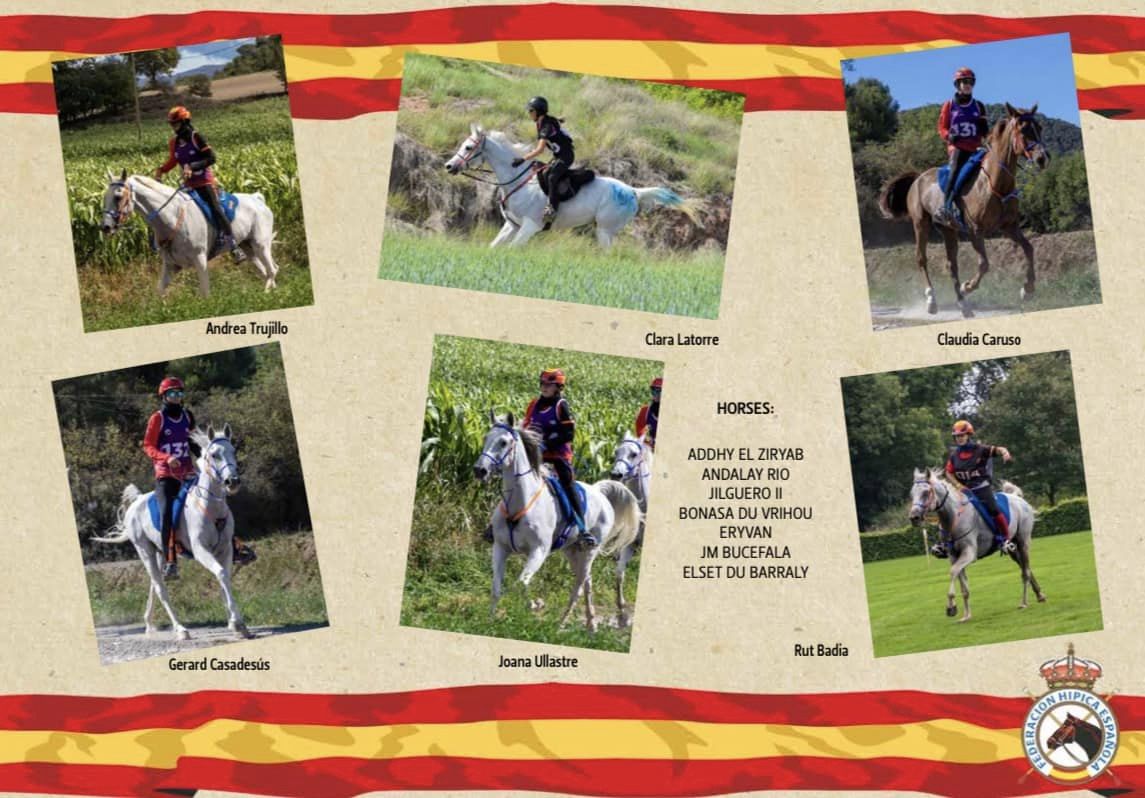 Equipo Español en el Ctº Mundial de Raid para Jóvenes Jinetes y Júniors.