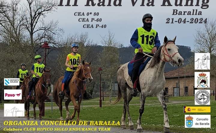 Inscritos en el III Raid Hípico Via Kunig en Baralla (Lugo).